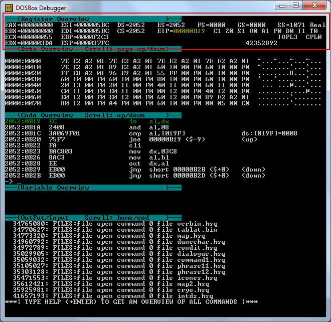 Understanding The DOSBox Debug Screen Zwomp